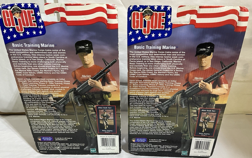 2 GI Joe MARINE BASIC TRAINING HASBRO FIGURE & PHOTOGRAPHER OUTFIT ...