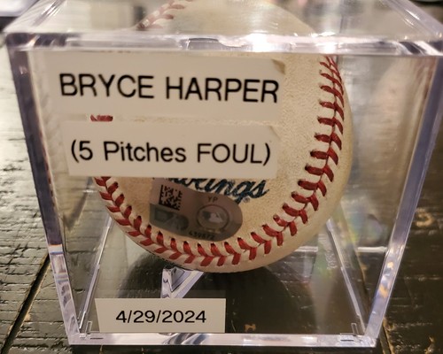 Bryce Harper Phillies Game Used baseball MLB Authenticated 4/29/24 Foul ...