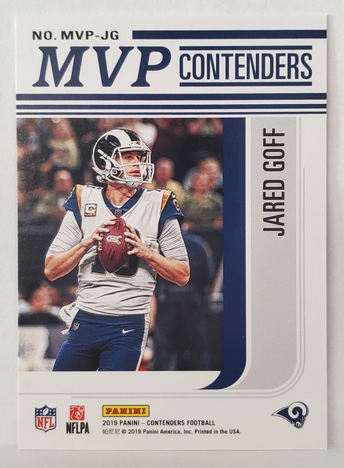 2019 Panini Contenders MVP Contenders #MVP-JG Jared Goff Los Angeles Rams | eBay