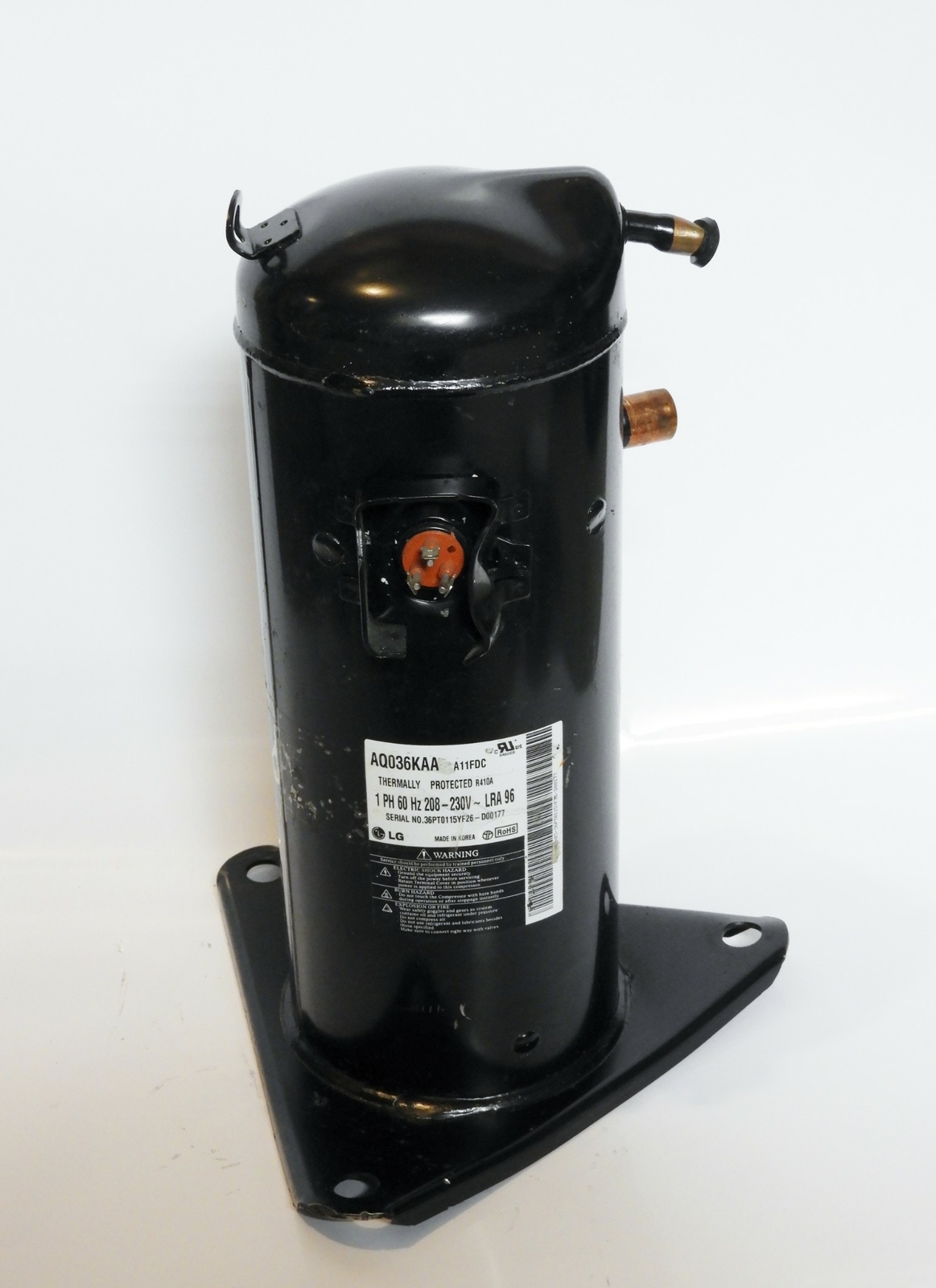 LG AQ036KAA Scroll Compressor 208-230V 1PH LRA 96 fits EL36M35-A ...