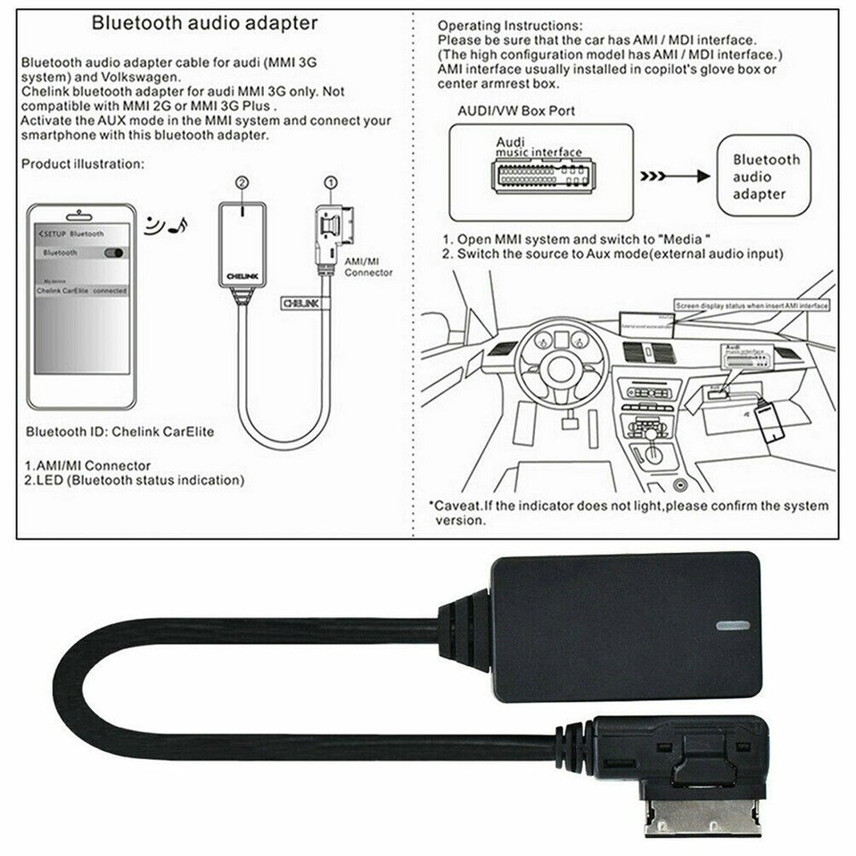 For Audi S5 S3 S4 S5 S6 S7 AMI Bluetooth Music Interface AUX Audio ...
