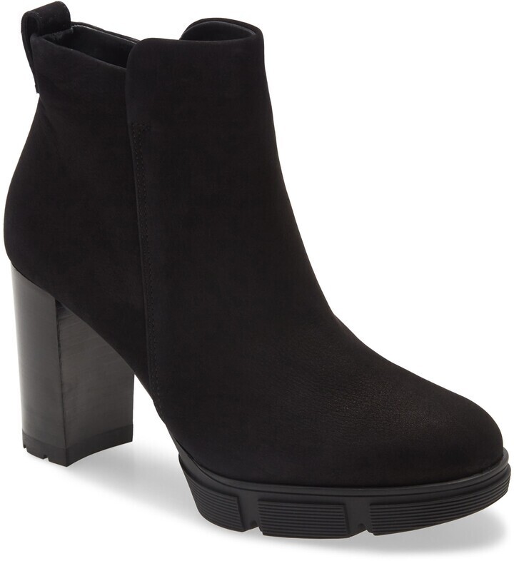 $500 PAUL GREEN JOLIE PLATFORM BOOTIE BLACK SUEDE HEEL 8 AU 10.5 US ...