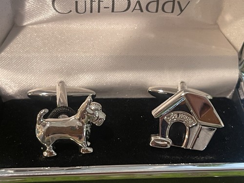 Cuff-Daddy Cufflinks Doghouse & Dog Silver Tone Unique for Bad Daddy in Gift Box | eBay