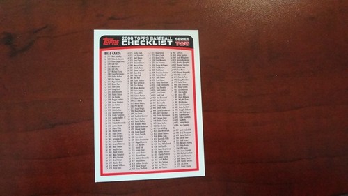 2006 TOPPS SERIES 2 CHECKLIST #1 OF 3 BASEBALL CARD | eBay