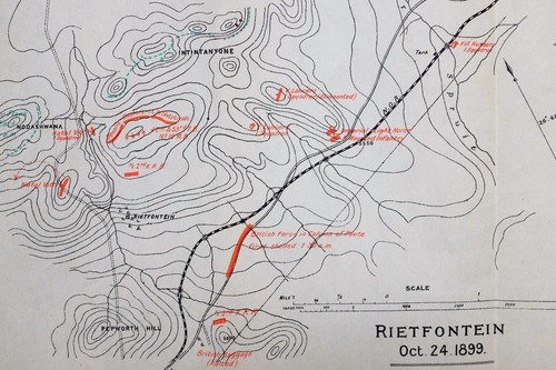 BOER WAR ERA MAP/BATTLE PLAN RIETFONTEIN ACTION 24th OCT 1899 LANCERS ...