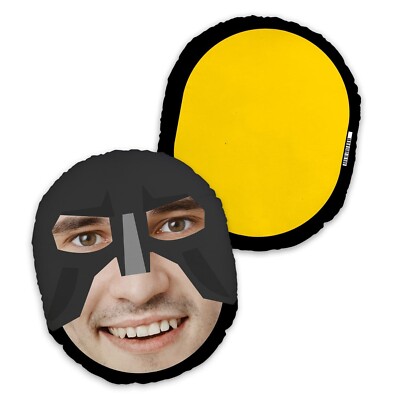 Superhero Black - MUSH CUSH™ Custom Photo Cushion - Face cushion | eBay ...