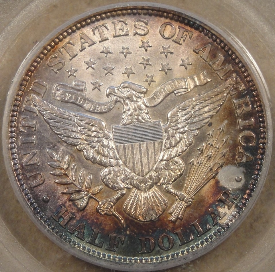 1897 Barber Half Dollar 50c PCGS Certified AU55 Ex old ANACS 58 Nice Toning | eBay