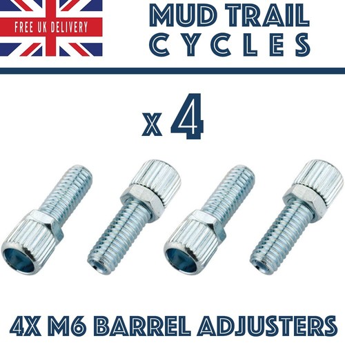 4x M6 x 16mm Steel Brake Cable Barrel Adjuster Bolt Screw Nut Cycle ...