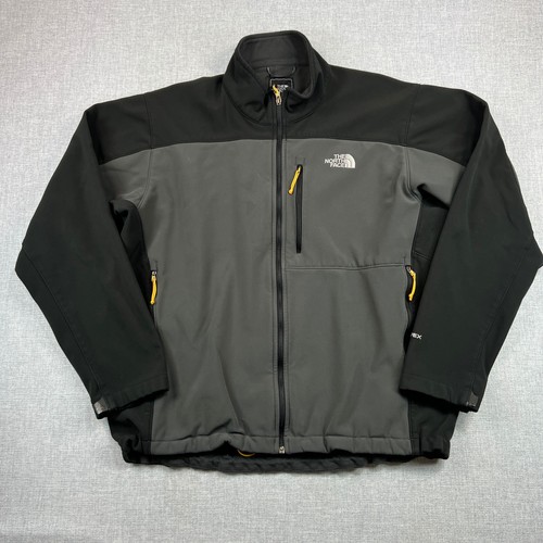 The North Face TNF Apex Softshell Jacket Men XL Black Gray Windproof ...