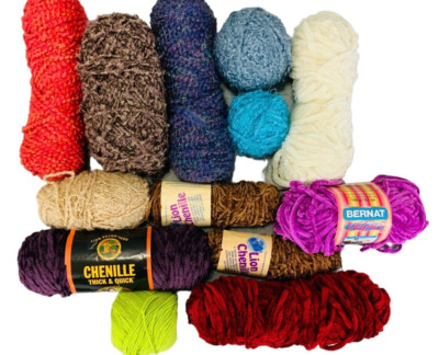 Mixed lot 13 balls/skeins novelty yarn knobby, chenille, cotton | eBay