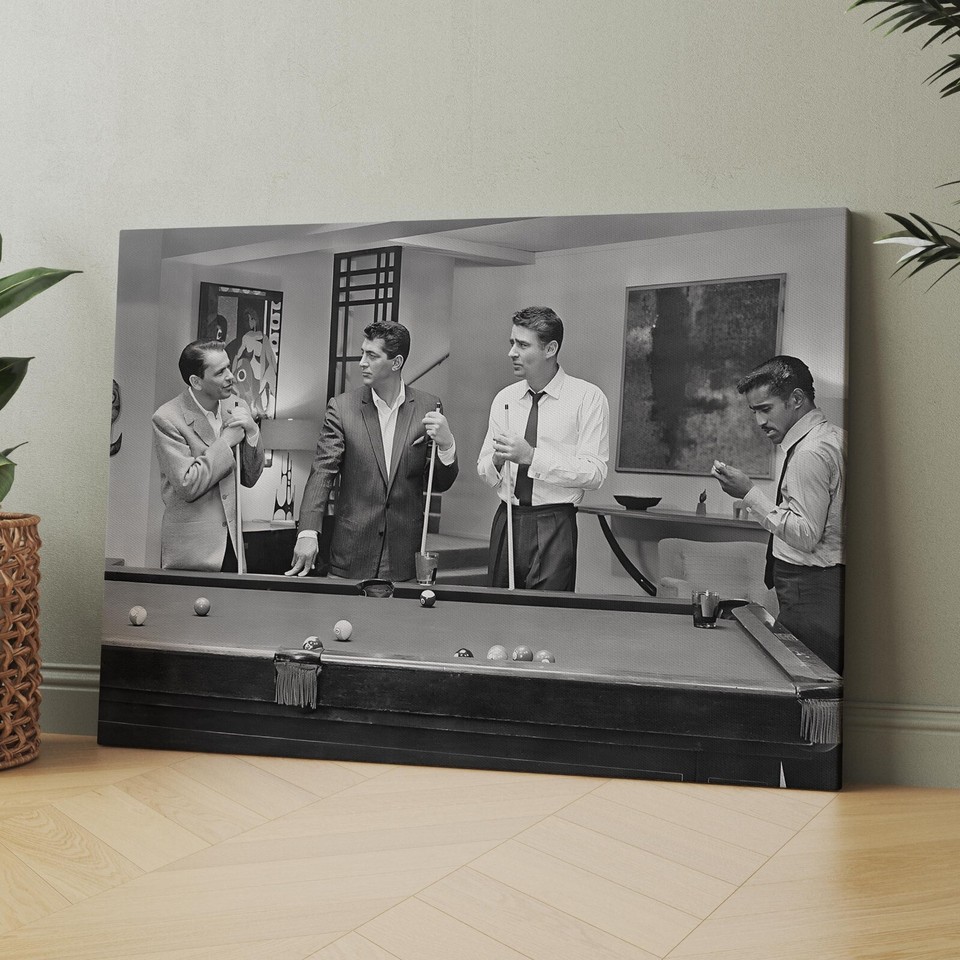 The Rat Pack Playing Pool Frank Sinatra Dean Martin 1960s Canvas Wall ...