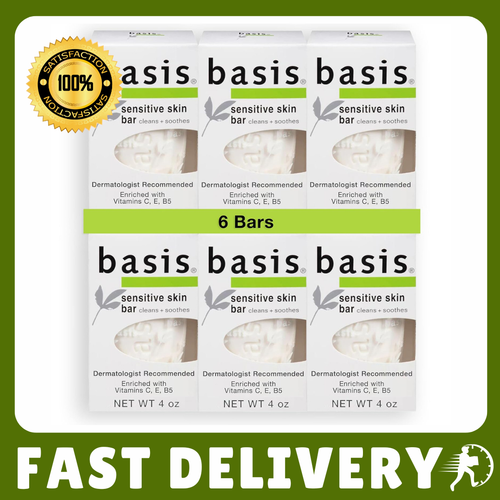 Basis Sensitive Skin Bar Soap for Body, Hands and Face, Unscented Soap ...