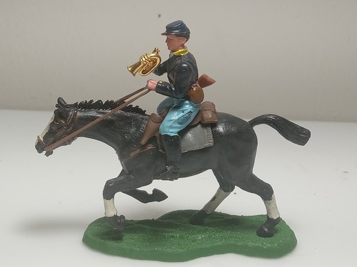 Britains ACW eyes right Swoppet Union Cavalty Bugler 54mm excellent ...