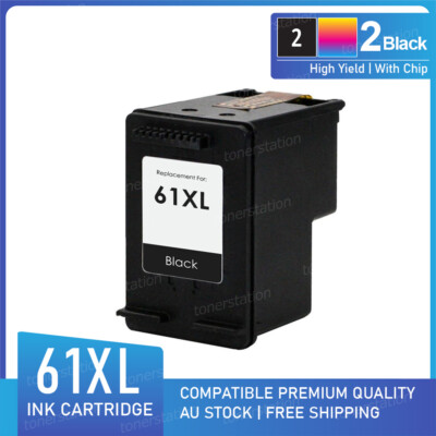 2x BLACK Compatible Ink HP Cartridge 61 XL for HP Envy 4500 4504 5530 ...