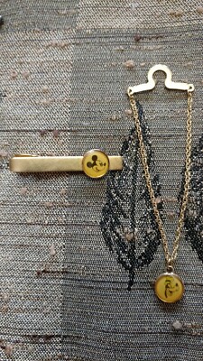 Rare Walt Disney Mickey Mouse Tie Clip and Goofy Chain | eBay