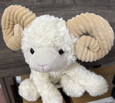 Walmart Lamb Plush Horns Tan White Stuffed Animal Toy 10 Inch | eBay