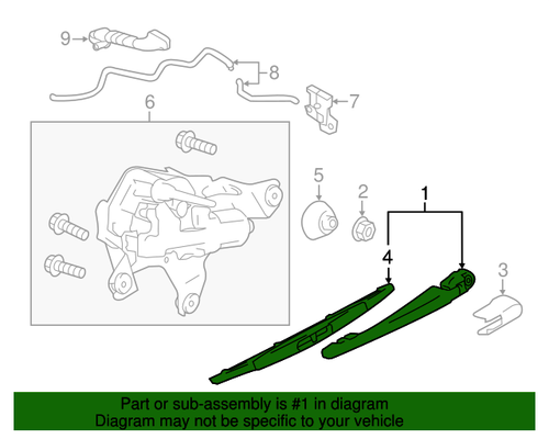 New Genuine Nissan Arm Assy-Rear Window Wiper 287801FC0A / 28780-1FC0A ...