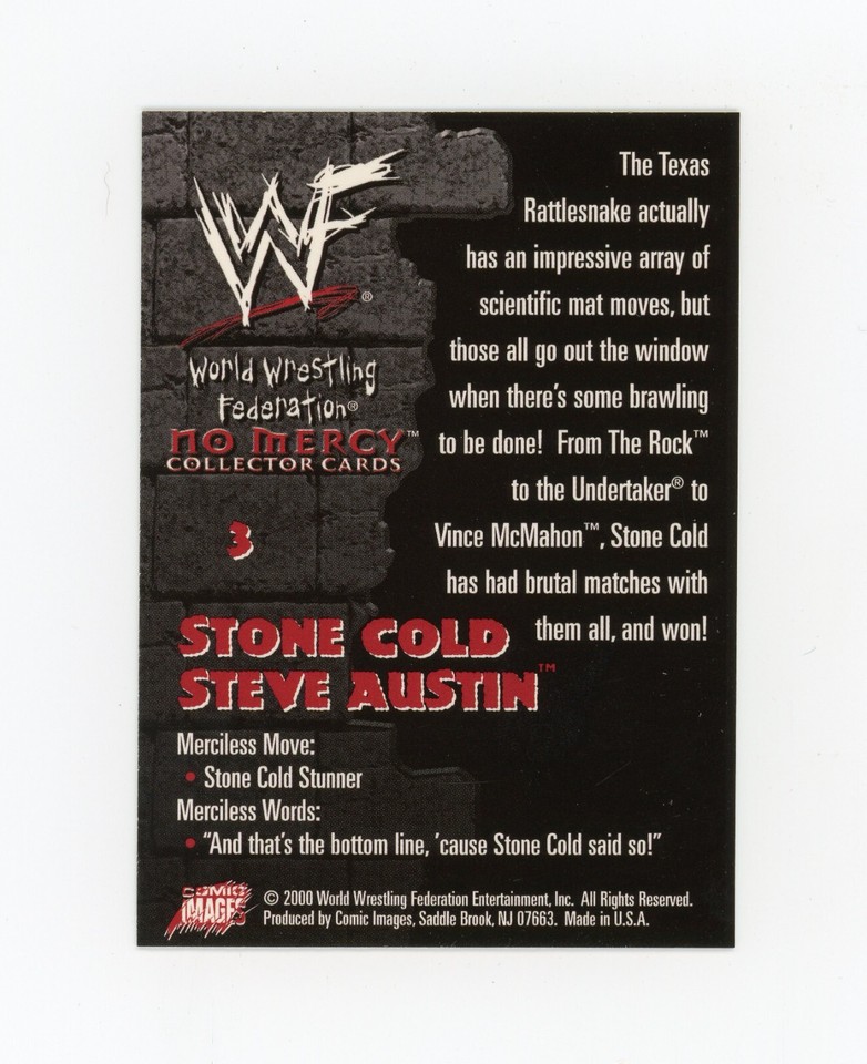 STONE COLD STEVE AUSTIN 2000 Comic Images WWF Foil #3 JM | eBay