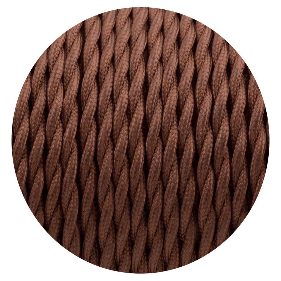 2/3 Core Twisted Braided Fabric Cables Vintage Style Coloured Wire Lamp ...