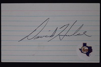 DAVID HULSE Texas Rangers Brewers Autograph 3x5 Signed Index Card 16H ...