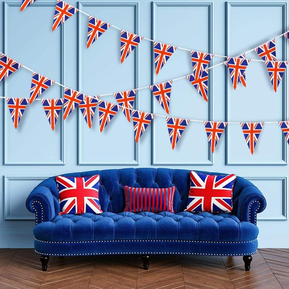 🔥 Union Jack Bunting Flags 20 - 200 flags 10M - 100M SALE BARGAIN Free ...