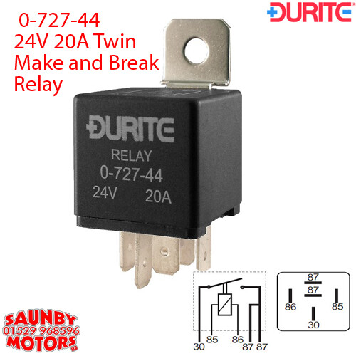 Durite 0-727-44 24V 20A Twin Make and Break Relay | eBay