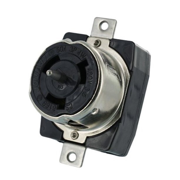 Leviton CS8169 3-Phase 480V Locking Flush Mount Receptacle - Black ...