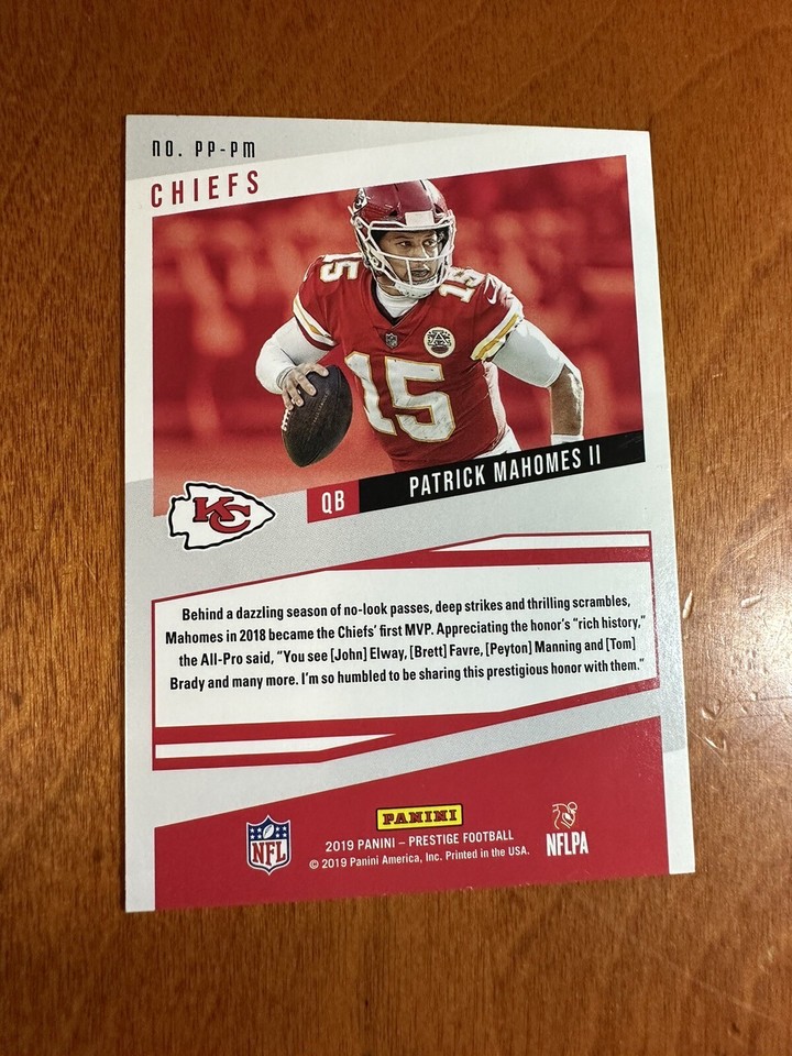 2019 Panini Prestige Patrick Mahomes Prestigious Pros #PP-PM Kansas ...