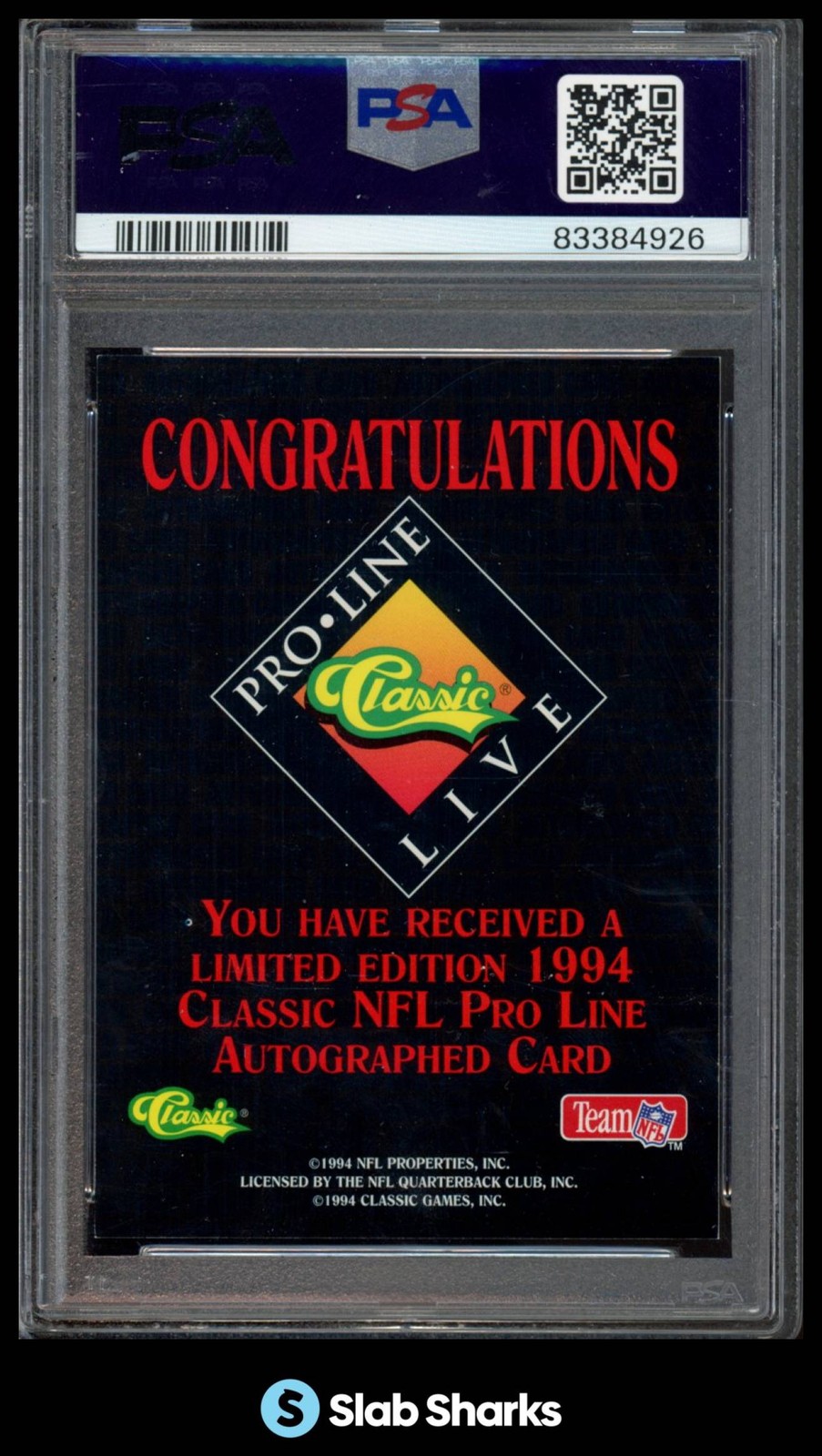 1994 CLASSIC PRO LINE LIVE BRETT FAVRE AUTO /1130 PSA 8 AUTO 7 | eBay