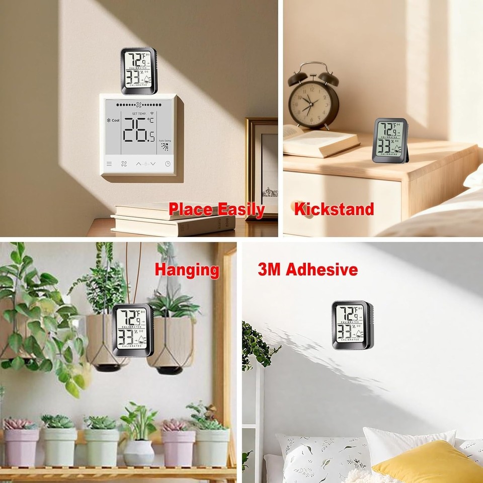 3 Pack Digital Indoor Thermometer Hygrometer Mini Temp Humidity Gauge ...