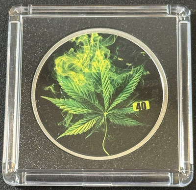 2025 1 Oz .9999 Silver Canada Maple Leaf MAPLE BLAZE Weed Green ...