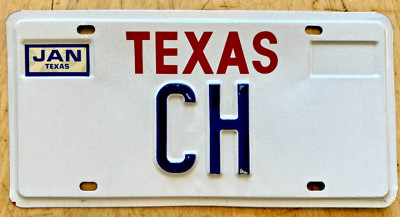 TXS VANITY LICENSE PLATE " CH " CHARLES COLE HARRIS HUNT HILL ...