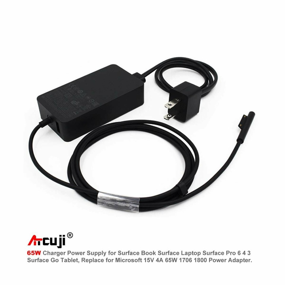 65W Surface Pro 7 Power Supply for Microsoft Surface Pro 7 Power Cord ...