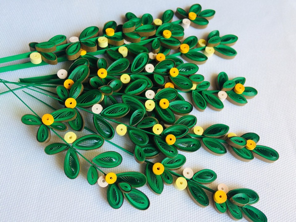 Paper Quilling leaves handmade for decorate cards wall deco 10 lot | eBay
