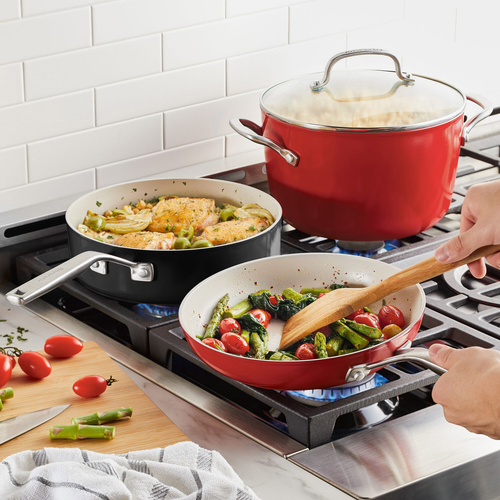 Kitchenaid 12-Piece Hard Anodized Ceramic Non-Stick Cookware Set, Black ...