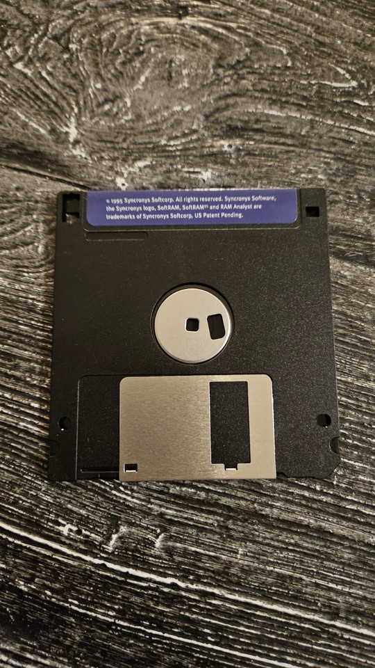 Syncronys Softram Soft Ram for Microsoft 95 Floppy 3.5” Disk Software ...