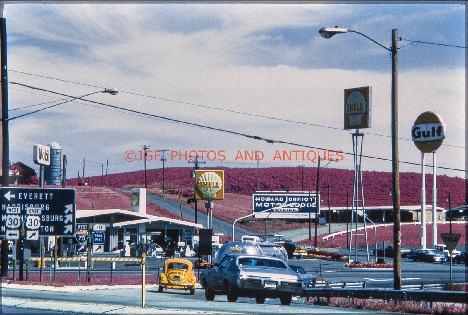 PSYCHEDELIC EARLY 1970S DETROIT HIGHWAY & CARS CROSS PROCESSED 35MM ...
