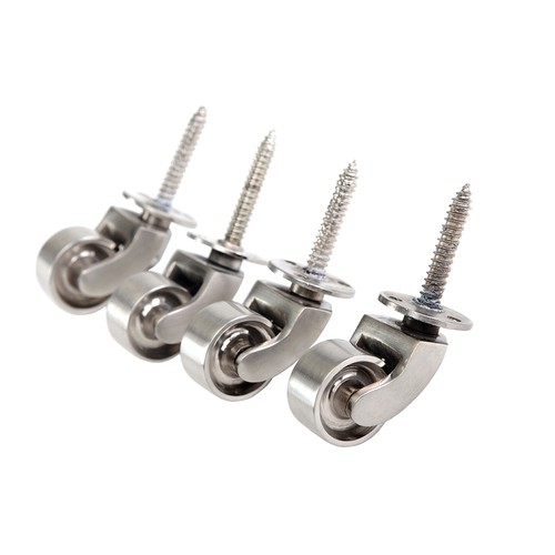 SOLID BRASS CASTORS DULL NICKEL PEWTER FINISH 25mm or 32mm SCREW PLATE ...