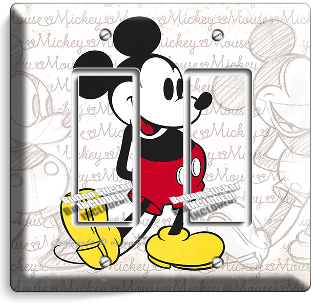 CLASSIC VINTAGE RETRO HAPPY MICKEY MOUSE LIGHT SWITCH OUTLET WALL PLATE ...