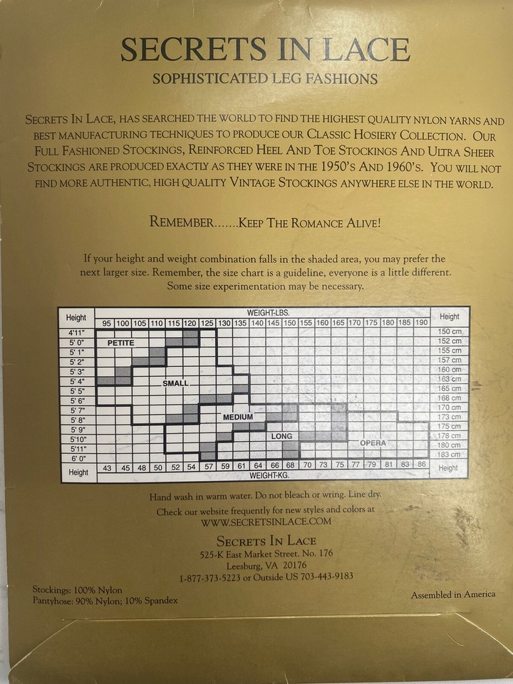 Secrets In Lace #9915 Glamour RHT Stockings, 15 Denier, Coffee, Long | eBay