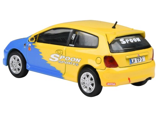 2001 Honda Civic Type R EP3 Blue & Yellow w Black Hood Spoon Sports 1/ ...