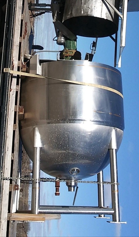 1000 Gallon Steam Jacket Lee Kettle with Sweep Agitator Stainless Steel ...