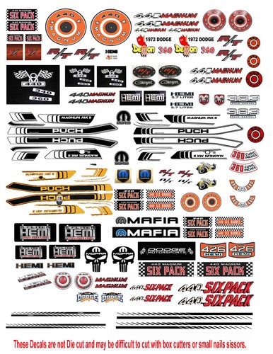 Mopar Hemi Dodge Magnum Large 1:18 1:24 DECALS FOR DIECAST & MODEL CARS ...