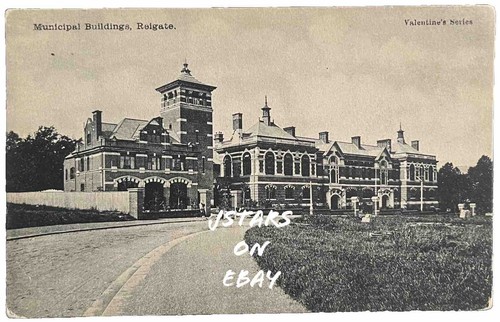 1910s 1920s REIGATE, SURREY, ENGLAND, MUNICIPAL BUILDINGS VALENTINE ...