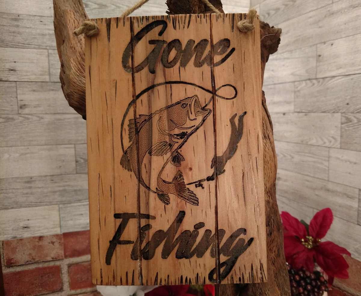 Gone Fishing Rustic Sign