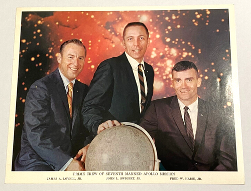 Apollo 13 Prime Crew of Seventh Manned Mission 1970s Vintage NASA ...