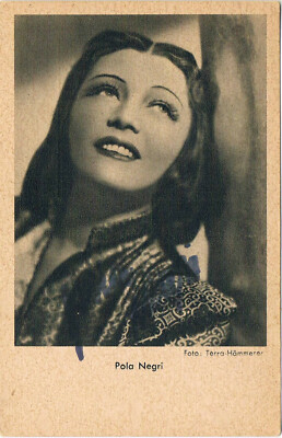 Pola Negri 1897-1987 autograph signed postcard photo 3.5x5.5" Polish ...