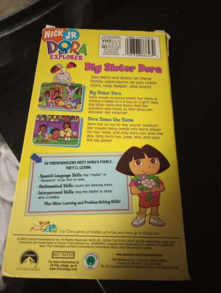 Dora the Explorer Big Sister Dora VHS Video Tape 2005 Nick Jr ...