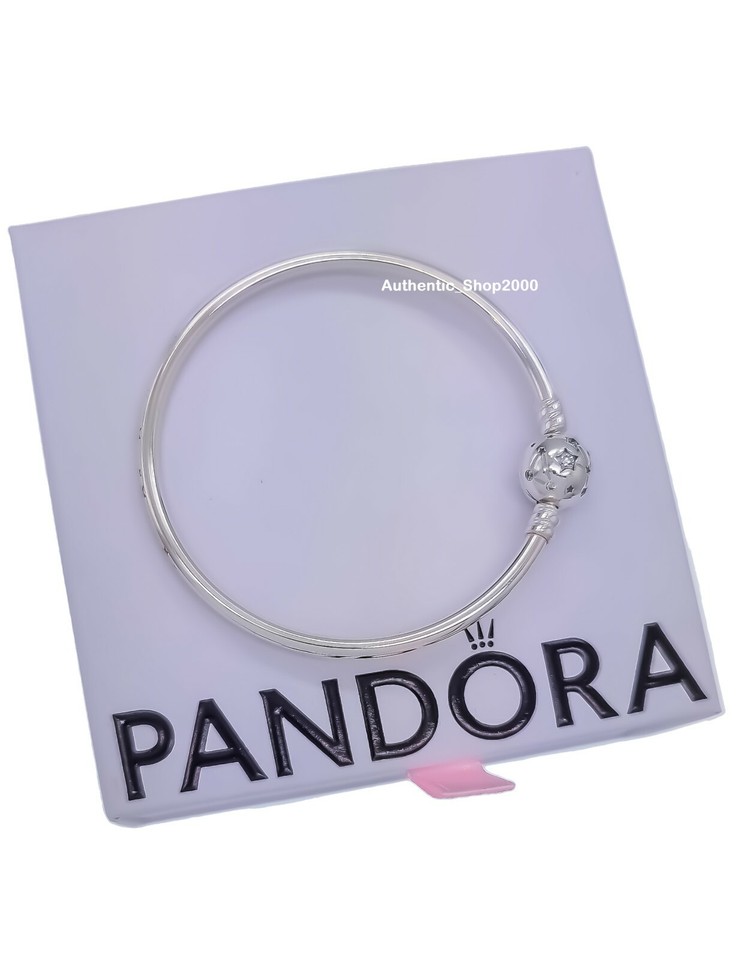 NEW 100% Authentic PANDORA 925 Silver Stars & Galaxy Bangle Bracelet ...