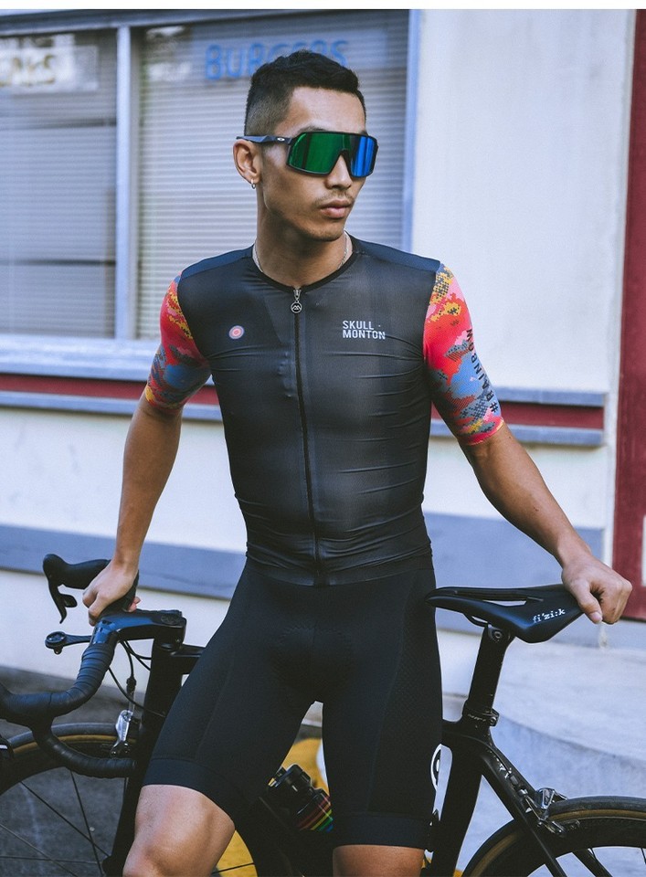 Skull Monton Mens Cycling Jersey RainbowCamo Black Urban+ | eBay
